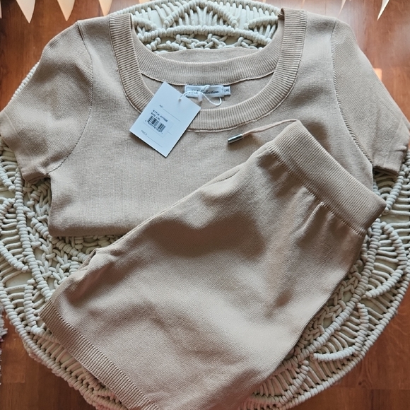 Shorts | Tan Knit Sweater And Shorts Set | Poshmark